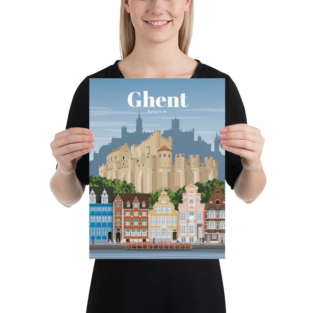 Ghent Print Ghent Wall Art Ghent Poster Belgium Wall Art - Etsy
