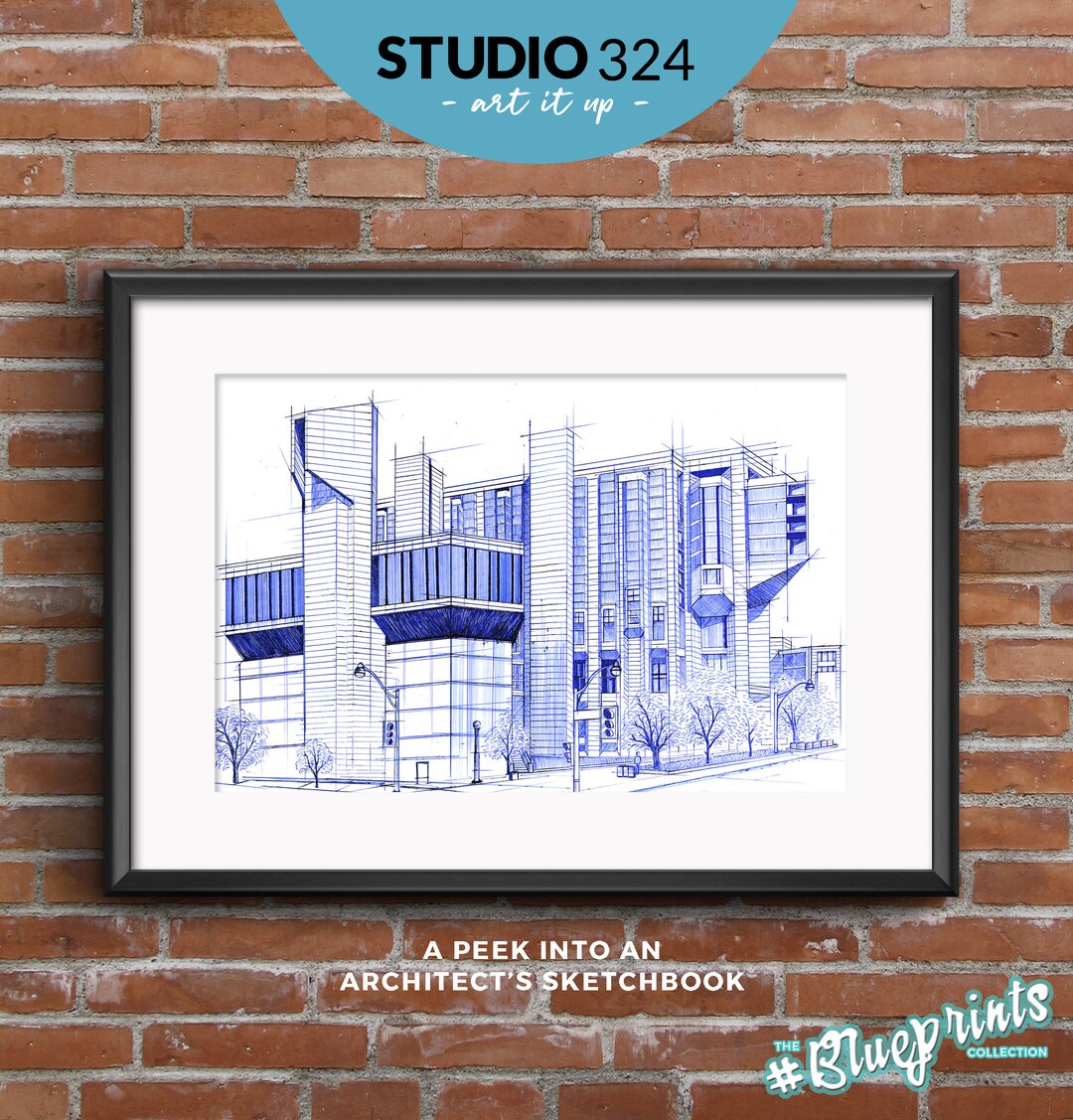 Toronto Robarts Library Drawing, Stylistic Wall Art Print, Hand Drawn ...