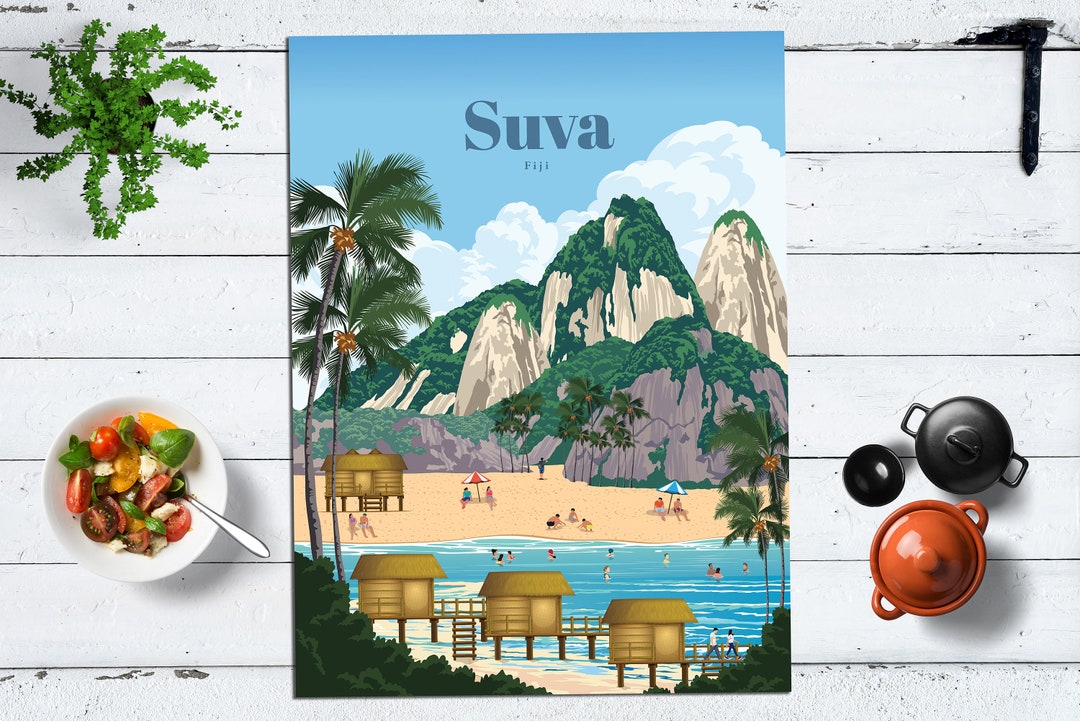 Suva Print, Suva Wall Art, Fiji Poster, Fiji Wall Art Print, Fiji ...