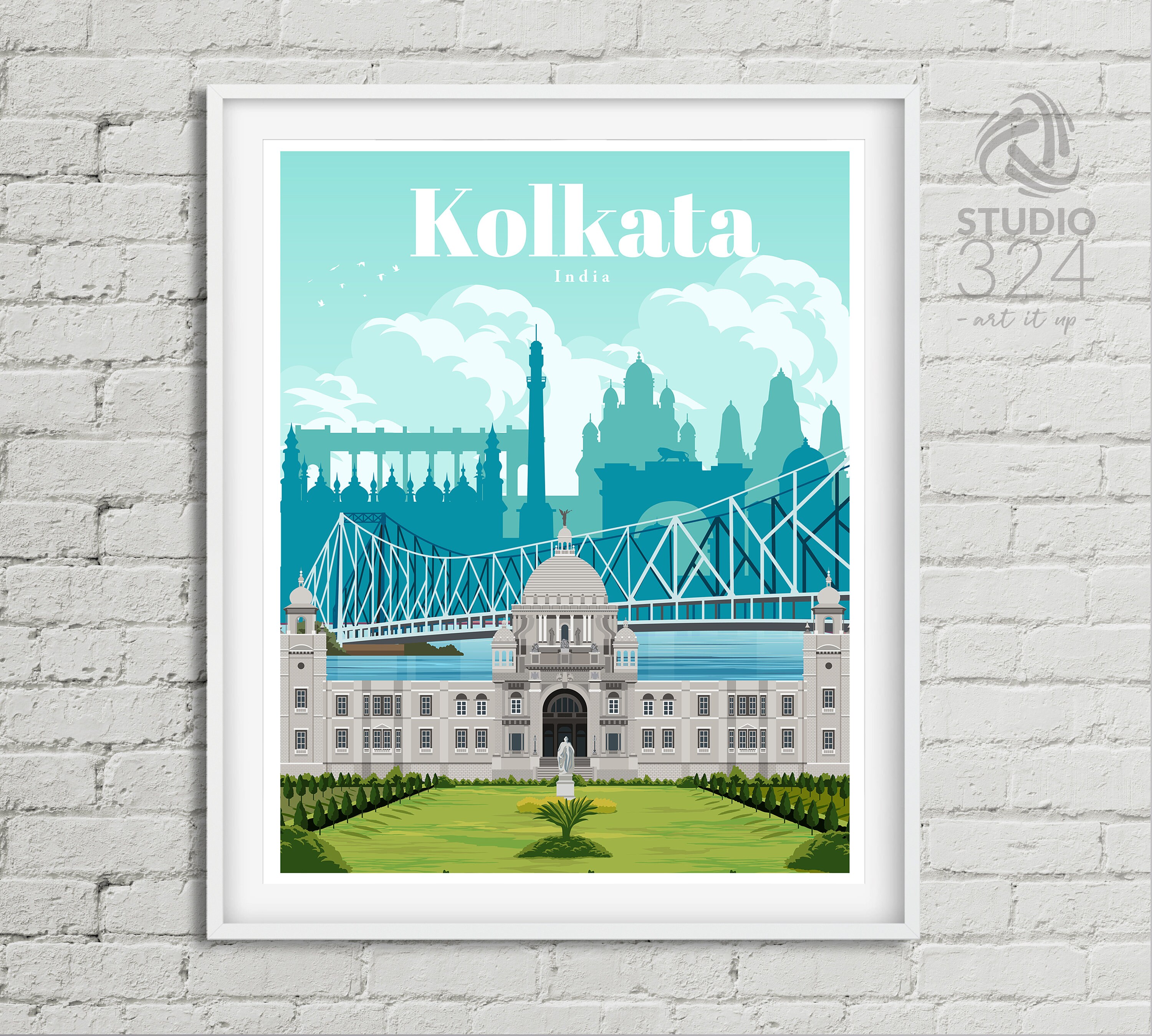 India Travel Poster - Kolkata City Print - Etsy UK