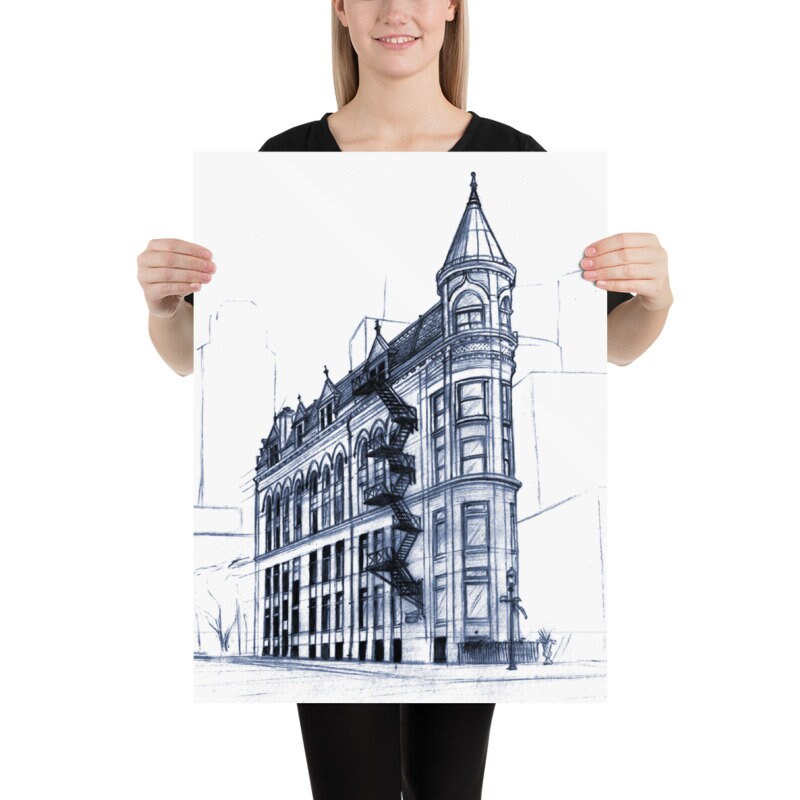 Toronto Gooderham Building Landmark Art Print Hand Drawn | Etsy