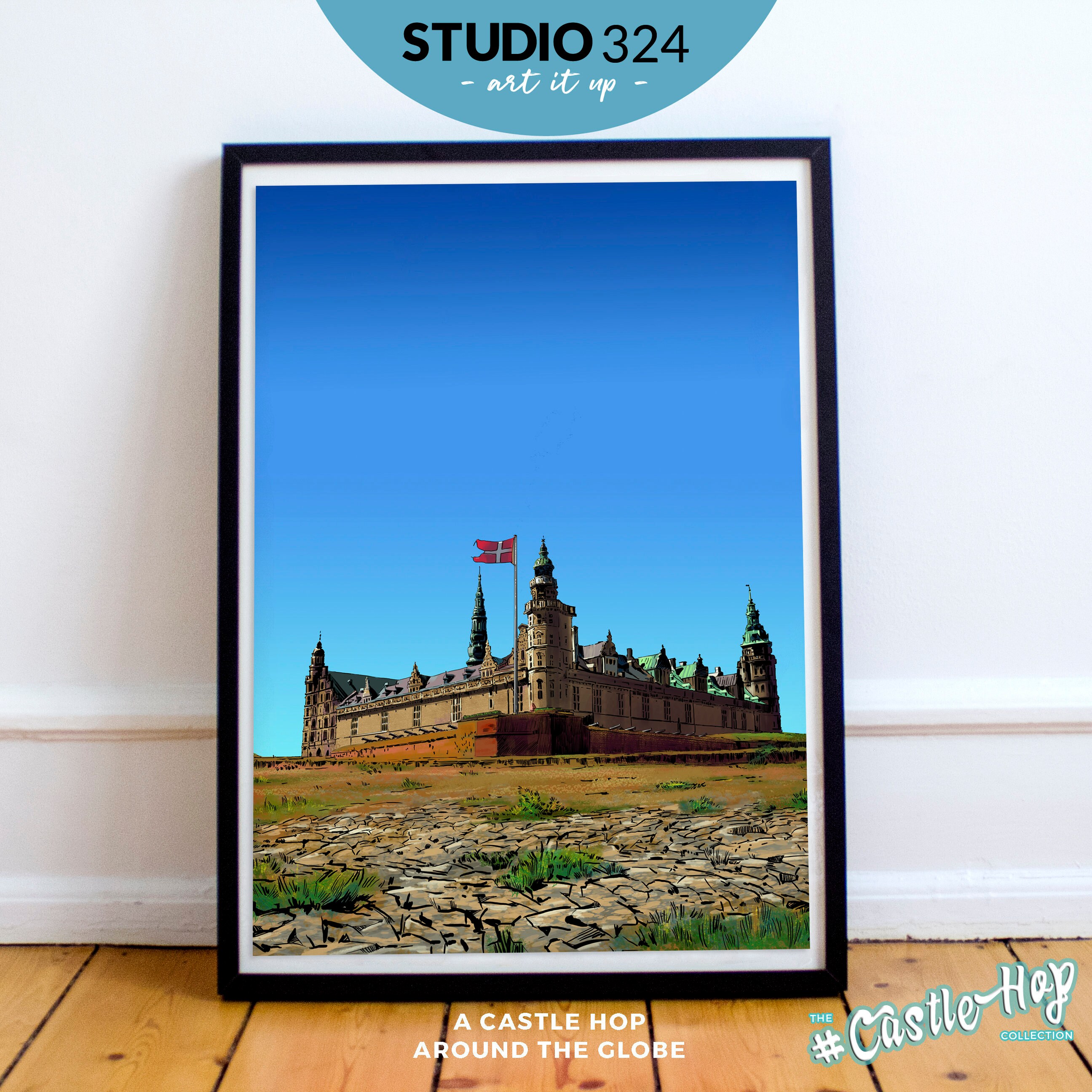 Art Print of Castles of the World, Digital Castle Travel Poster for ...