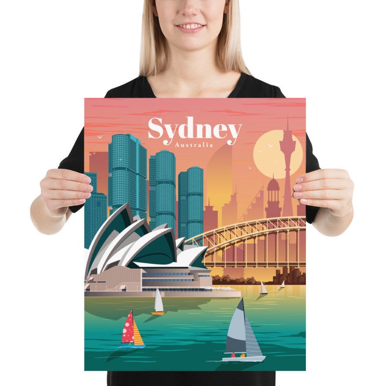 Sydney Skyline Art Sydney Print Australia Wall Art Travel - Etsy