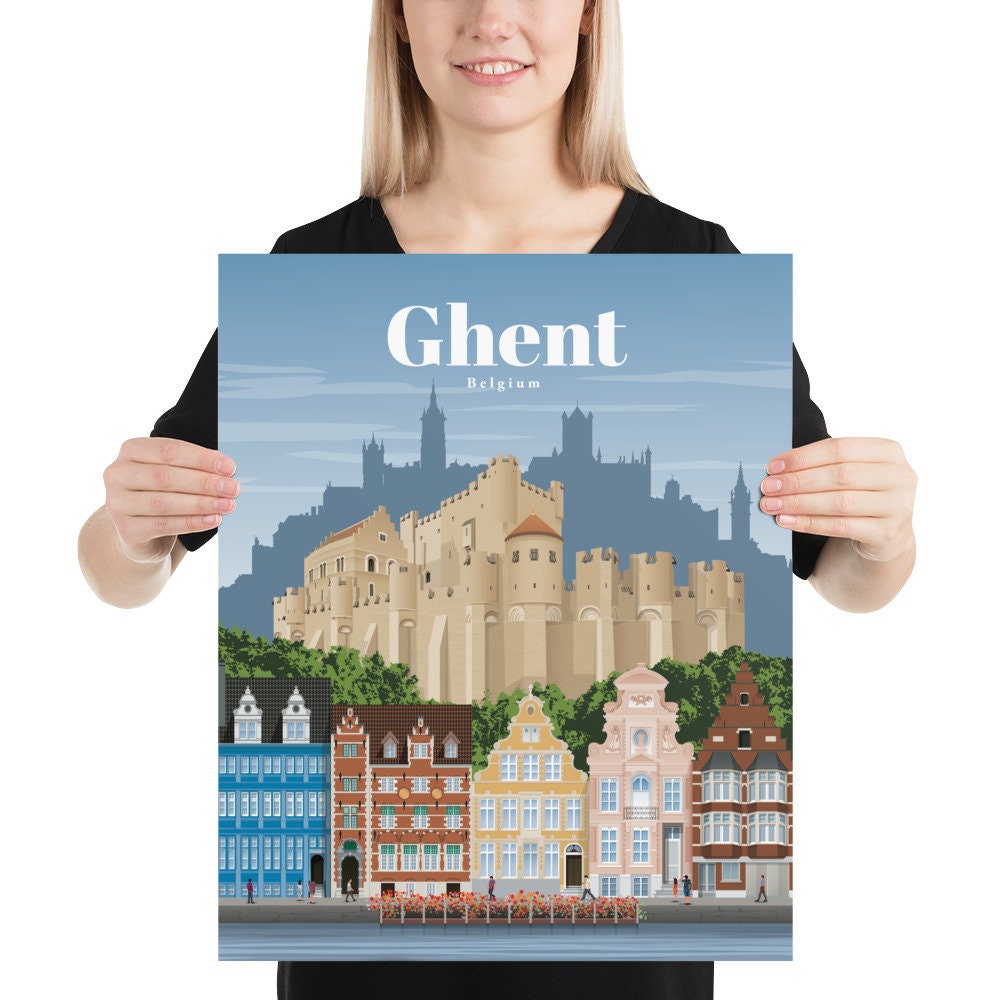 Ghent Print Ghent Wall Art Ghent Poster Belgium Wall Art - Etsy