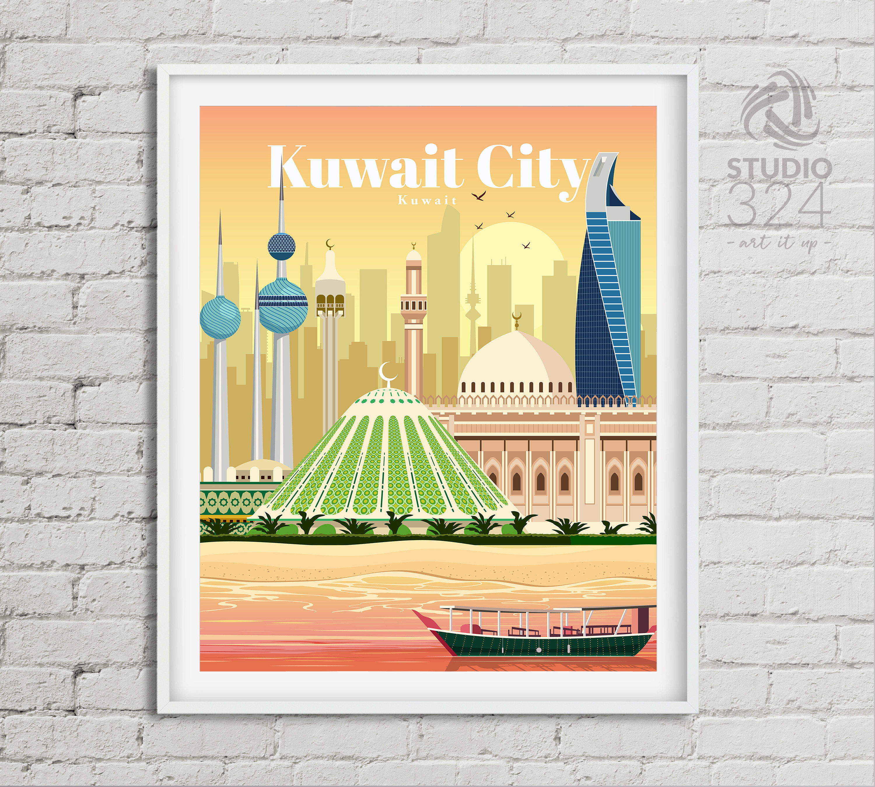 Kuwait City Print Kuwait Travel Poster - Etsy