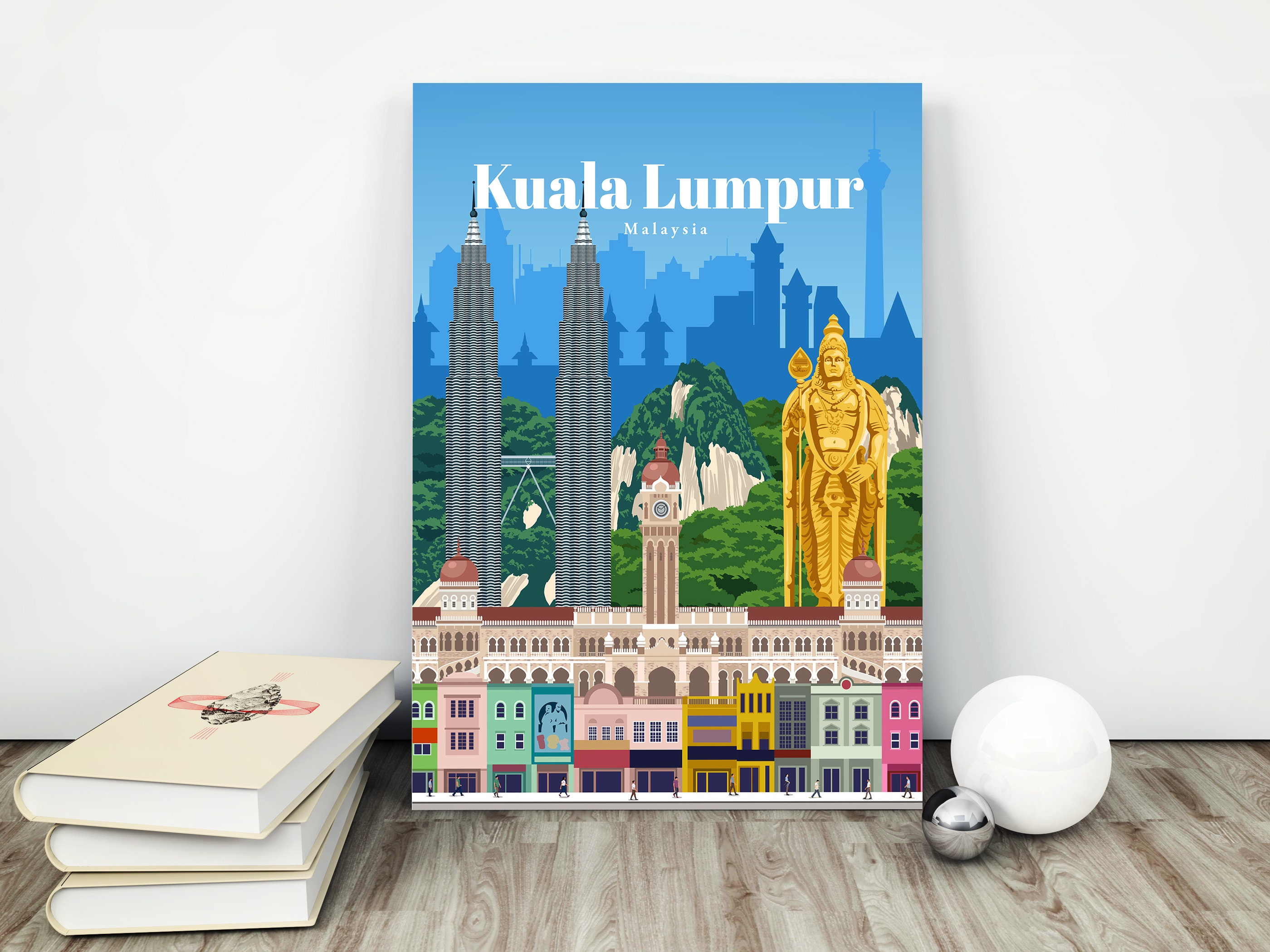 Malaysia Travel Poster - Kuala Lumpur Print - Etsy