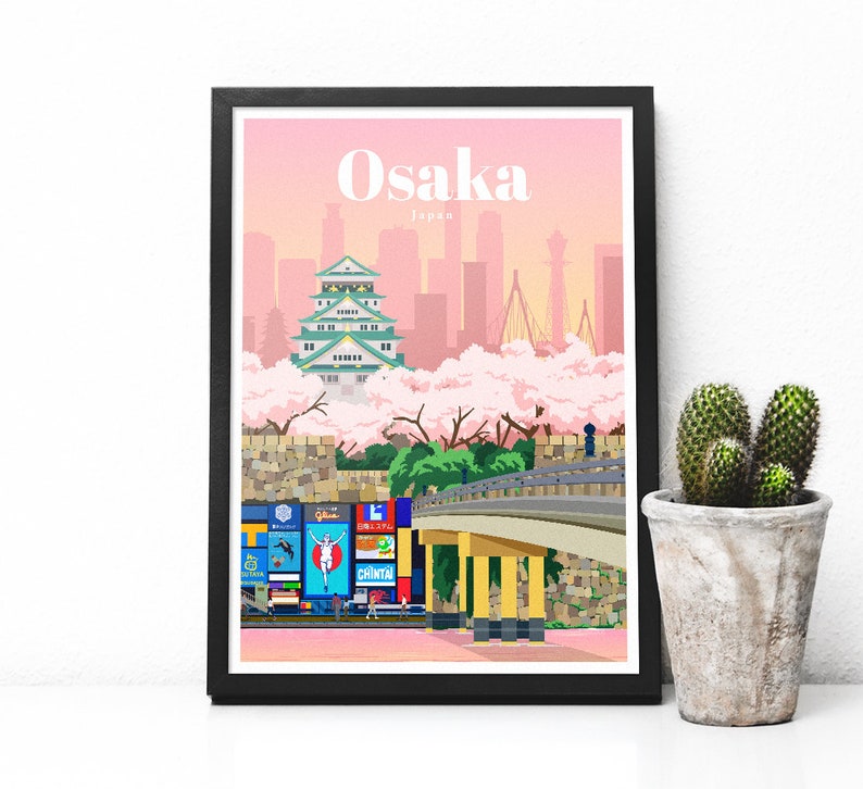 Osaka Print Japan Travel Poster - Etsy