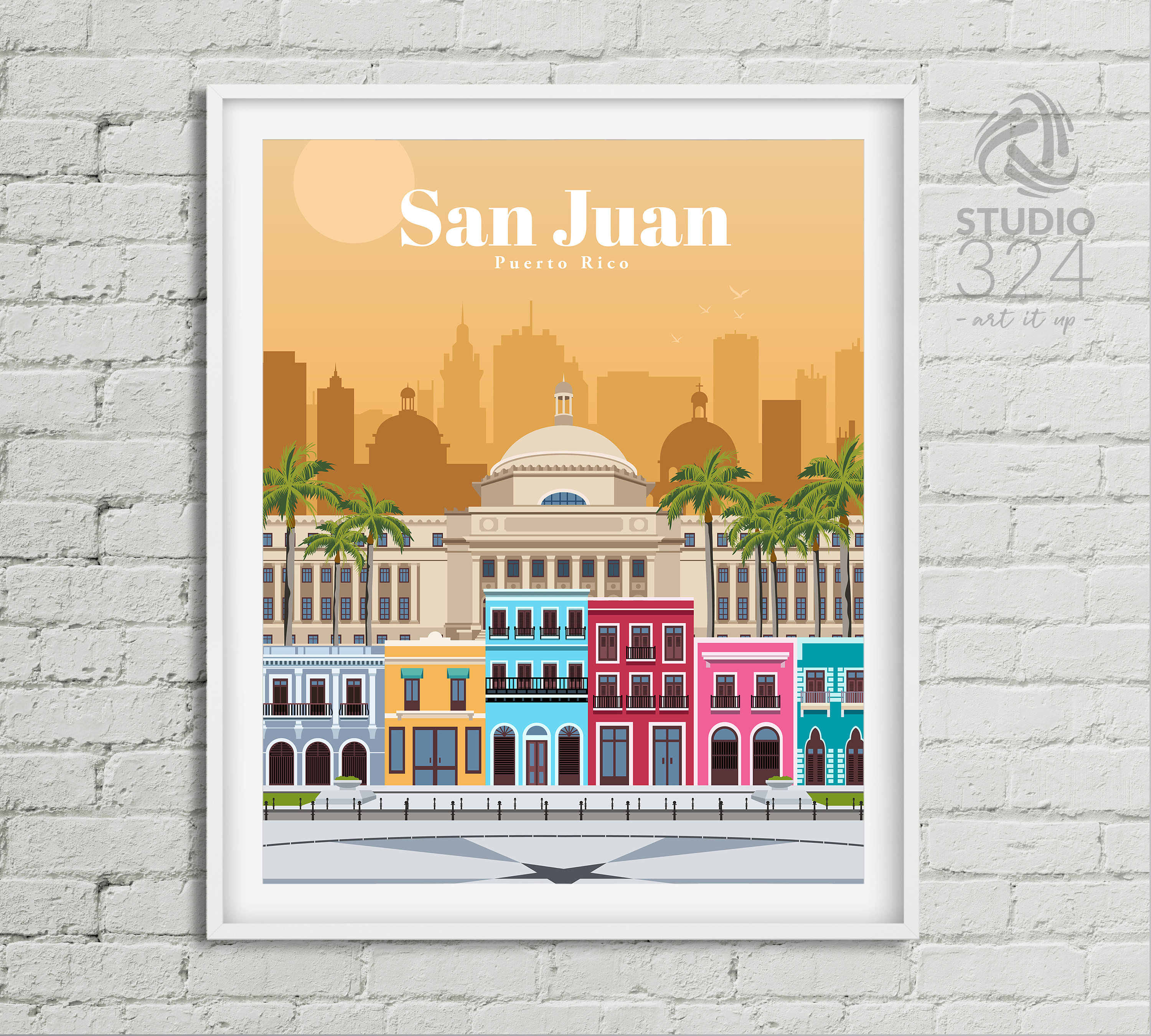 Puerto Rico Poster San Juan Print Travel Poster - Etsy
