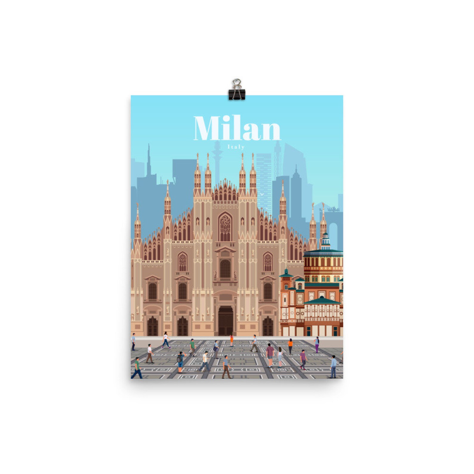 Italy Travel Poster Milan Print - Etsy