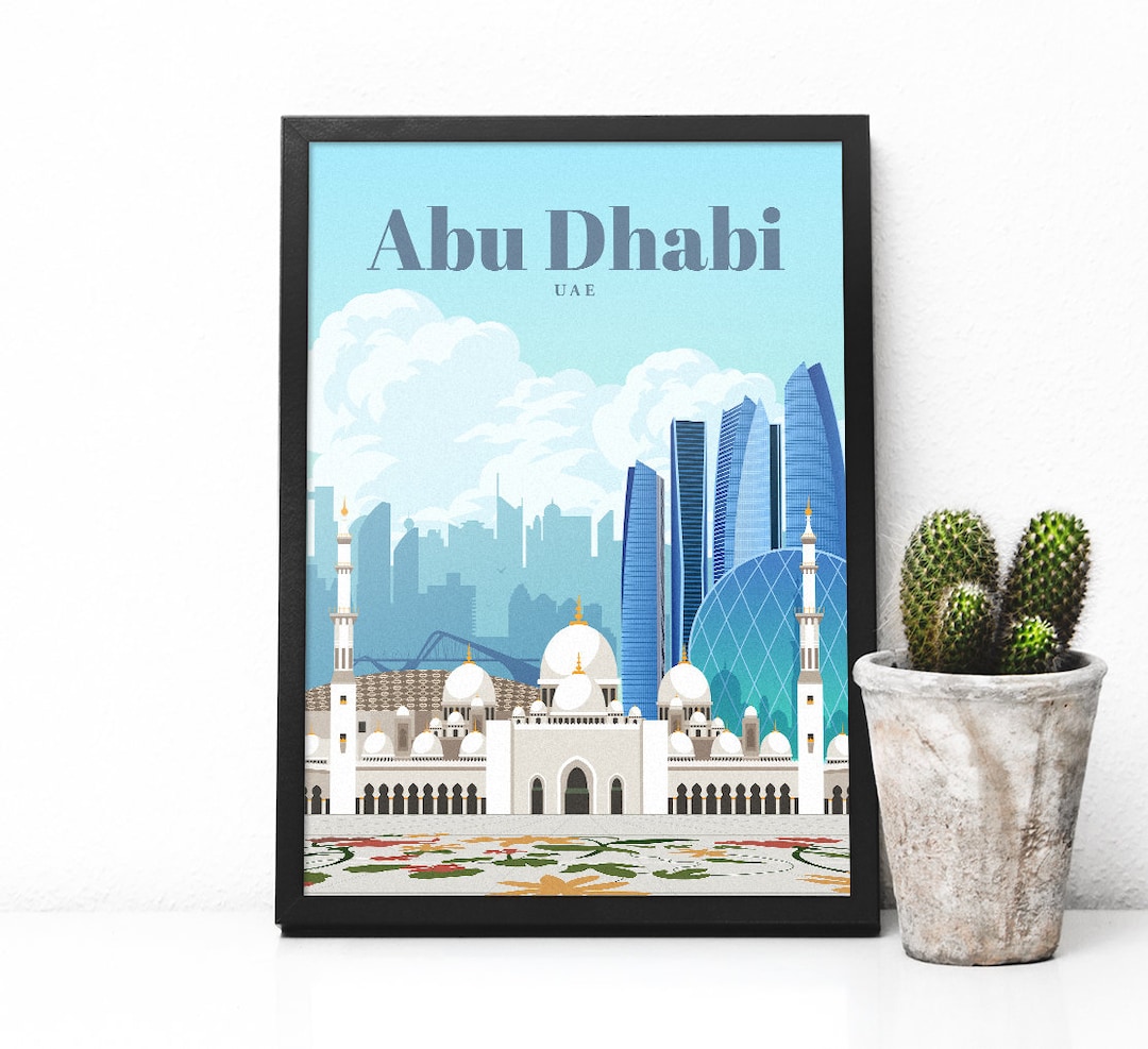 Abu Dhabi Print - UAE Travel Poster - Etsy