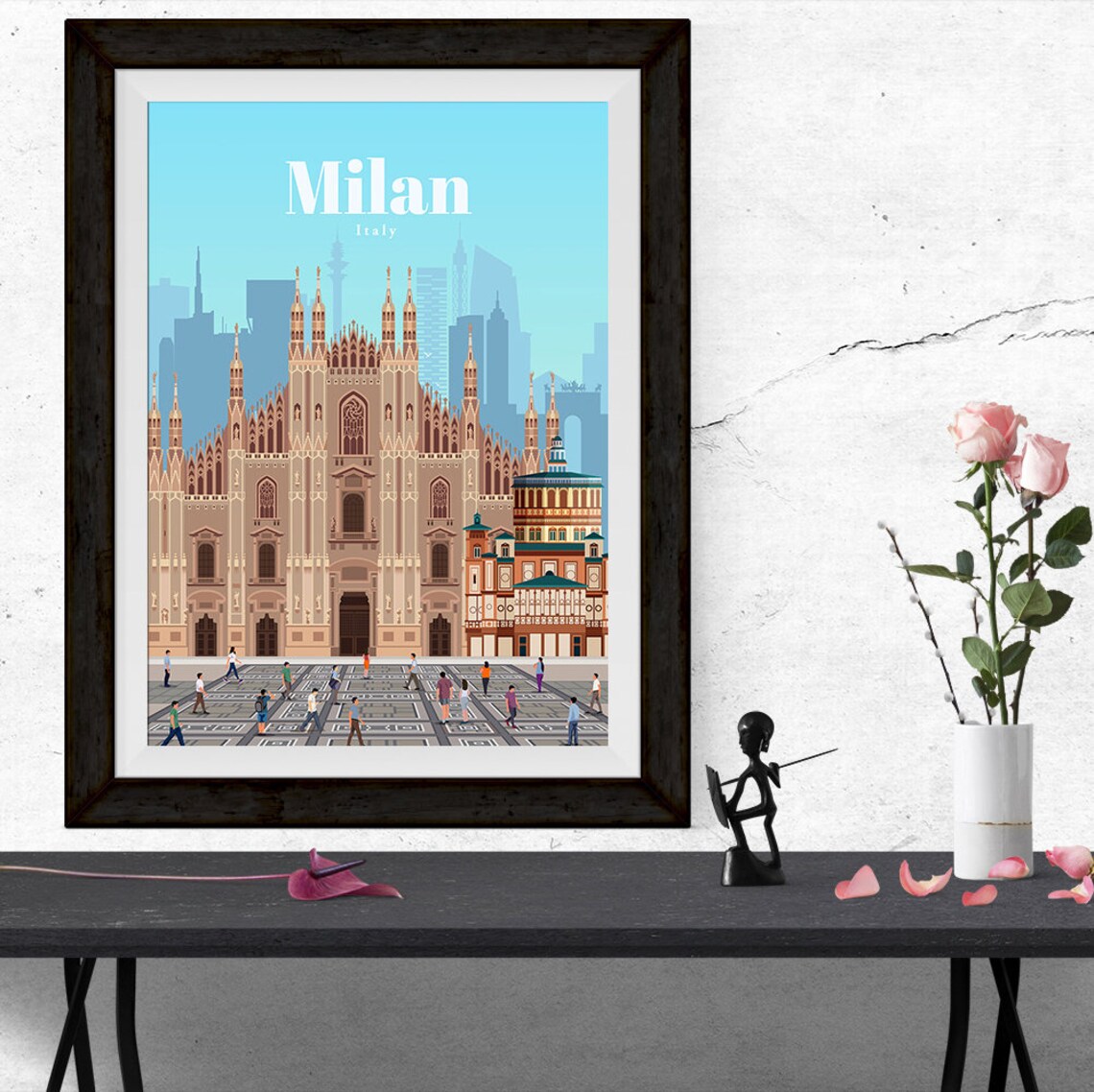 Italy Travel Poster Milan Print - Etsy