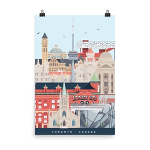 Digital Art Print and Illustration of Toronto's Landmarks | Etsy