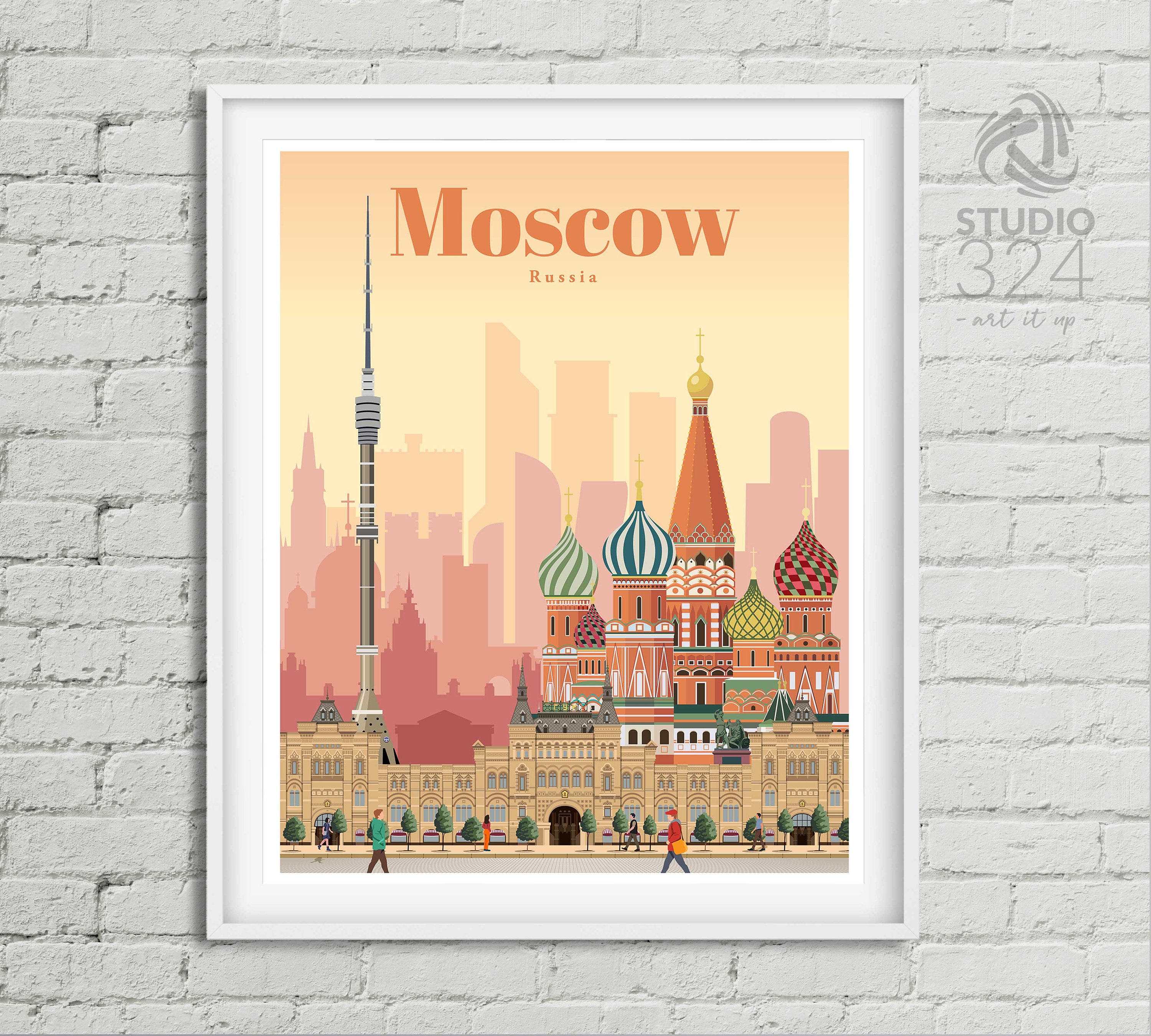 Russia Travel Poster Moscow Print - Etsy
