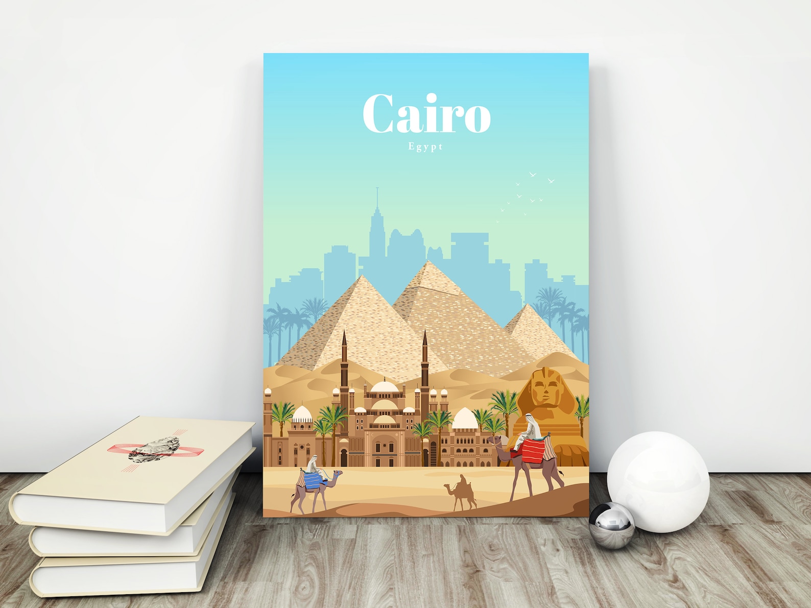 Cairo City Travel Poster Egypt Wall Art Prints Vintage - Etsy