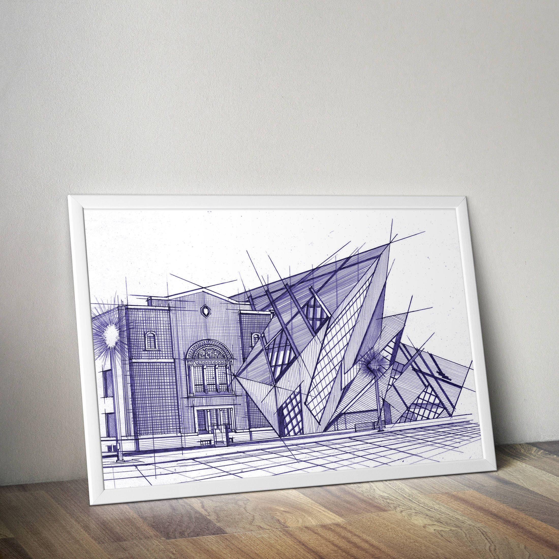 Toronto Royal Ontario Museum, Landmark Art Print, Architecture Sketch ...