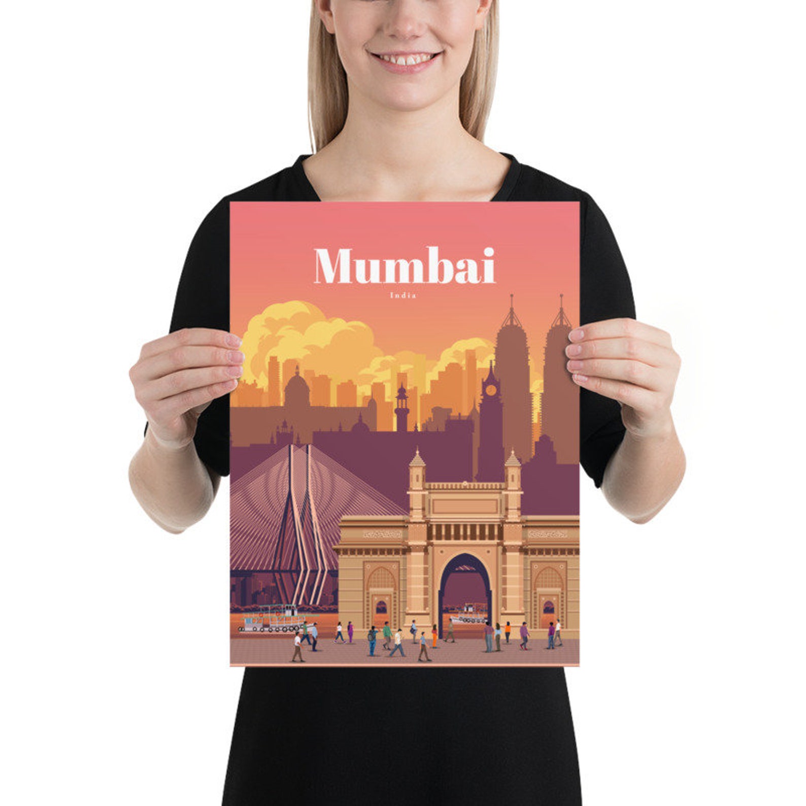 India Travel Poster Mumbai City Print Bombay Poster Prints - Etsy