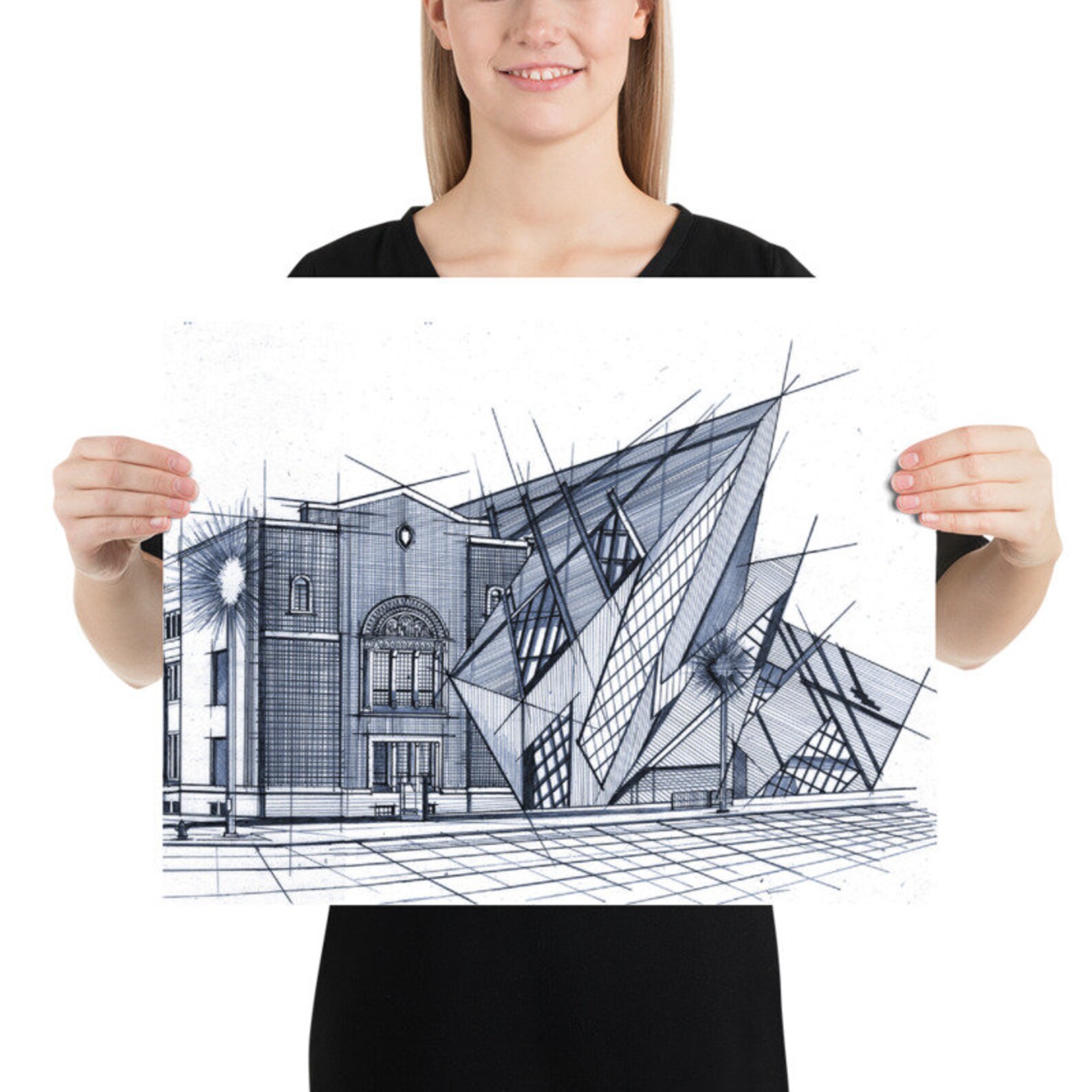 Toronto Royal Ontario Museum, Landmark Art Print, Architecture Sketch ...