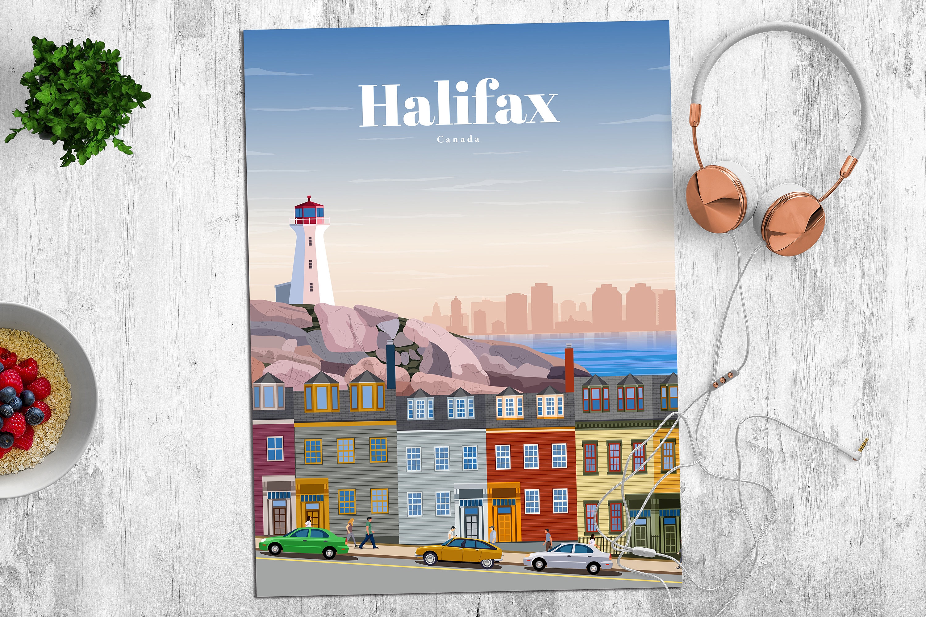 Halifax City Travel Poster, Canada Wall Art Prints, Vintage Print, Nova ...