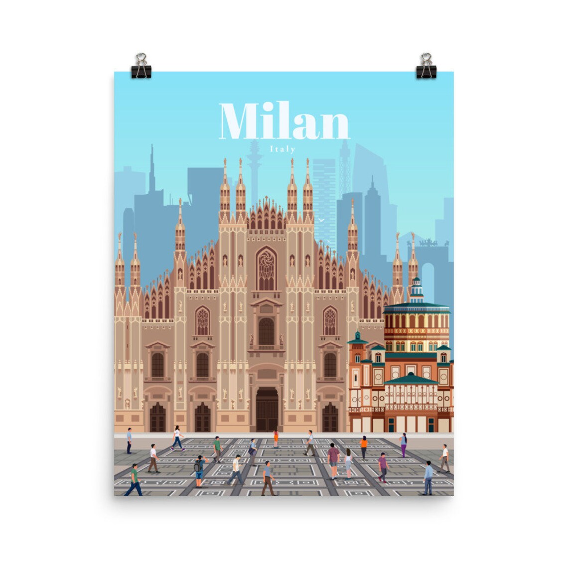 Italy Travel Poster - Milan Print - Etsy