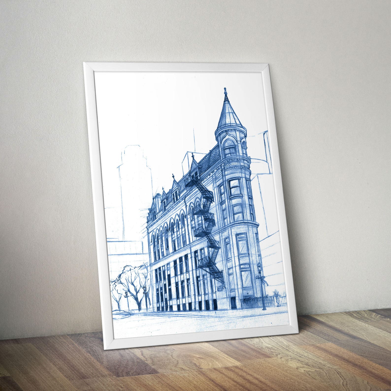Toronto Gooderham Building, Landmark Art Print, Hand Drawn Architecture ...
