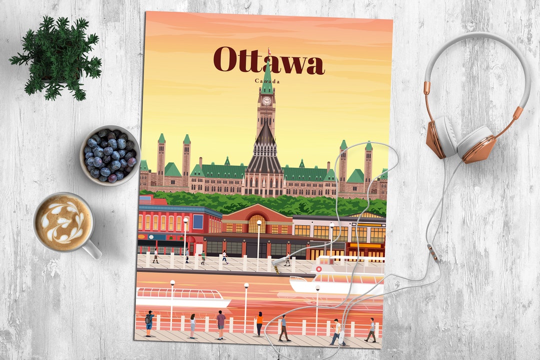 Ottawa City Travel Poster, Canada Wall Art Prints, Vintage Print ...
