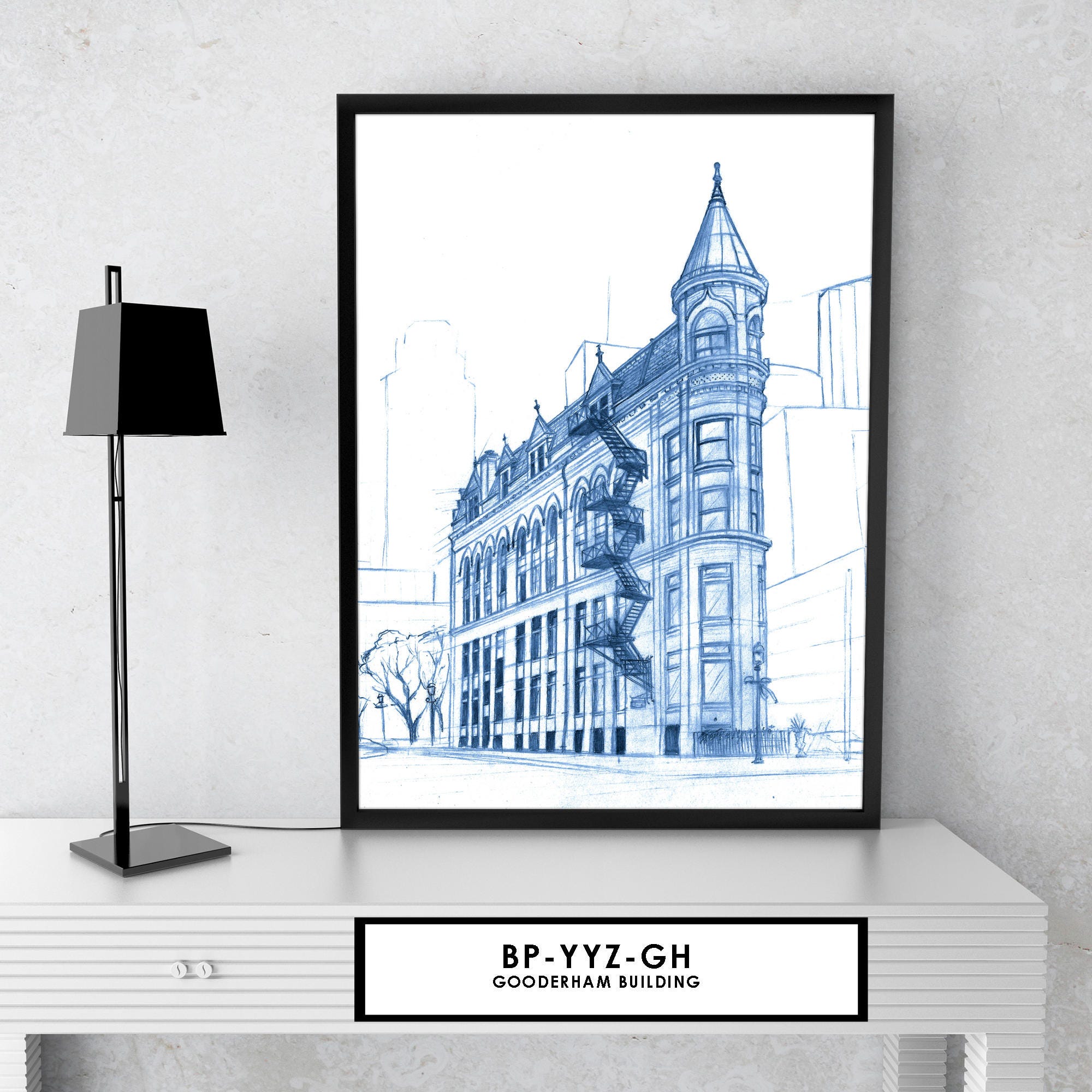 Toronto Gooderham Building Landmark Art Print Hand Drawn | Etsy