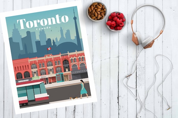 Toronto Travel Poster Toronto Travel Art for Home Decor | Etsy