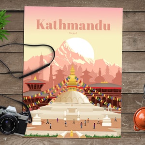 Kathmandu Print, Kathmandu Wall Art, Kathmandu Poster, Nepal Print ...