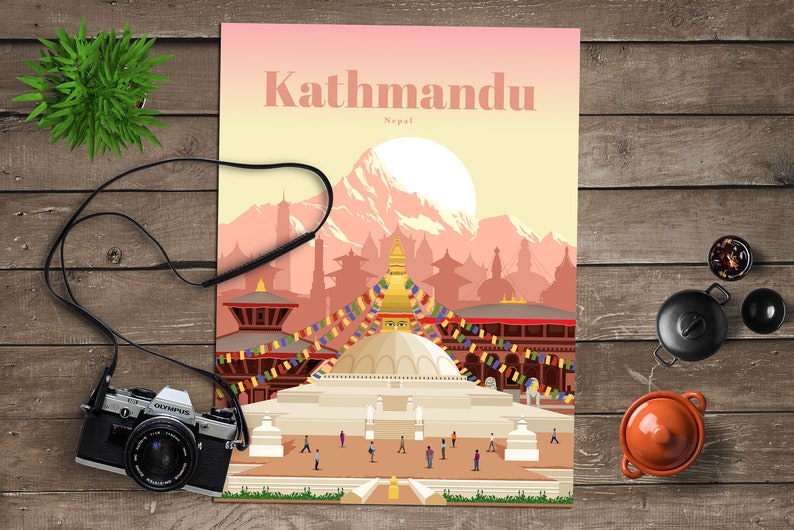 Kathmandu Print Kathmandu Wall Art Kathmandu Poster Nepal - Etsy