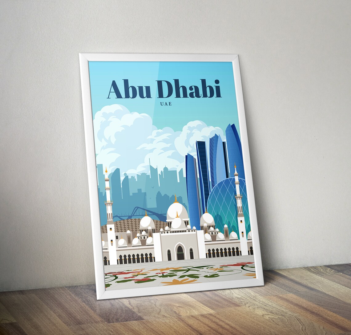 Abu Dhabi Print UAE Travel Poster - Etsy