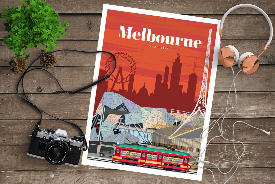 Melbourne Travel Poster, Digital Wall Art Print and Illustration for ...