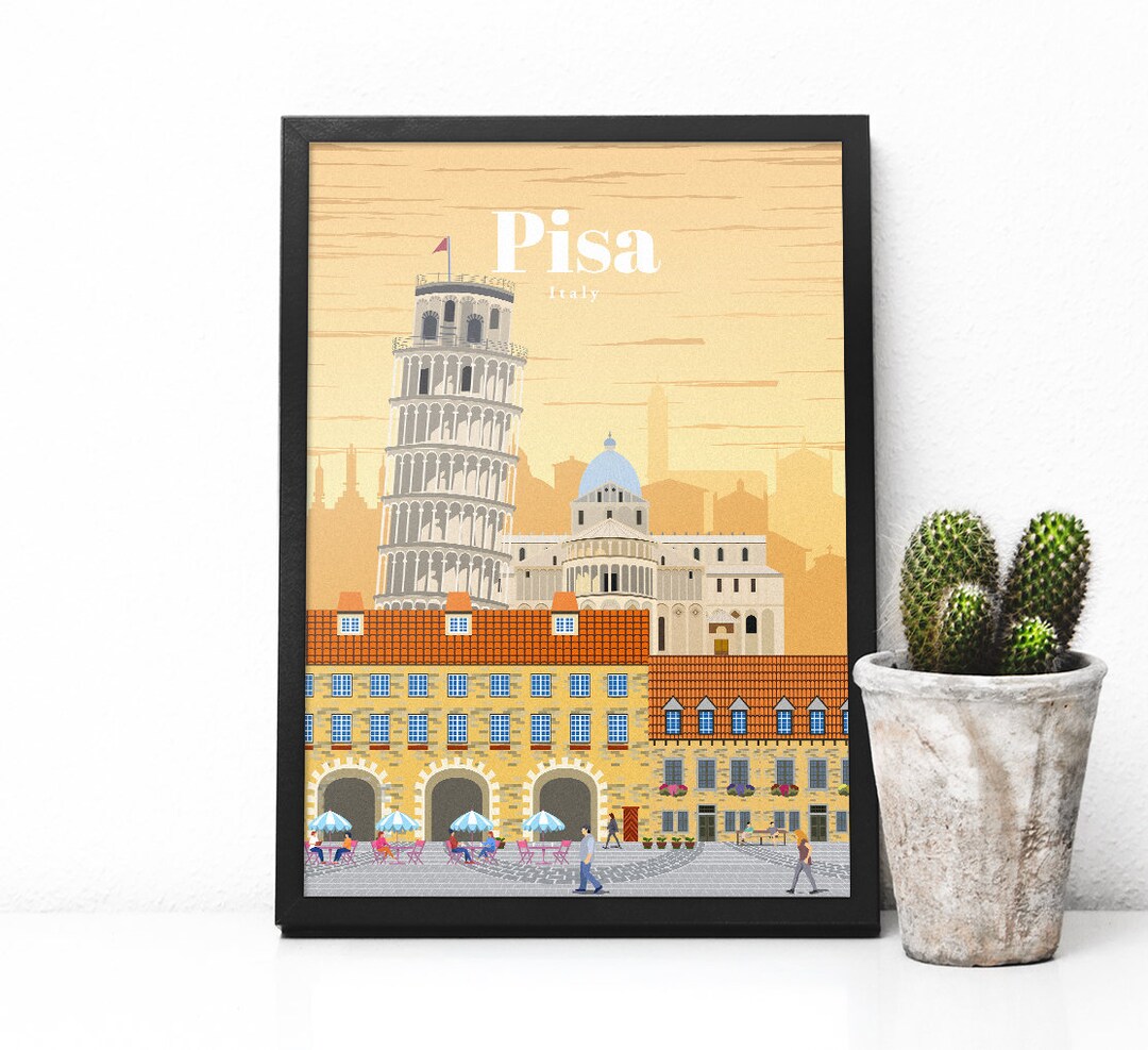 Italy Travel Poster - Pisa Print - Etsy