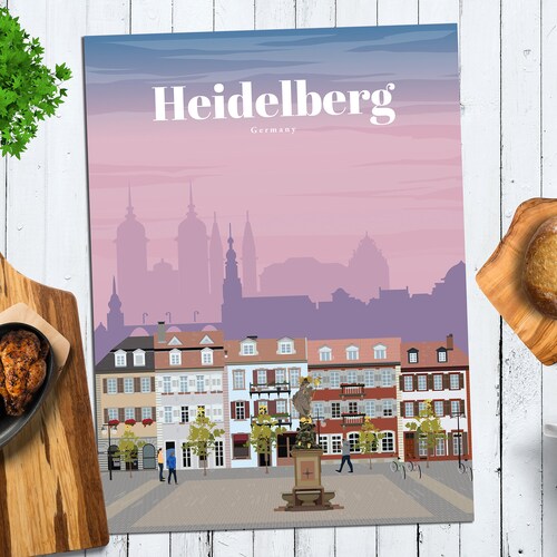 Vintage Travel Poster Heidelberg - Etsy