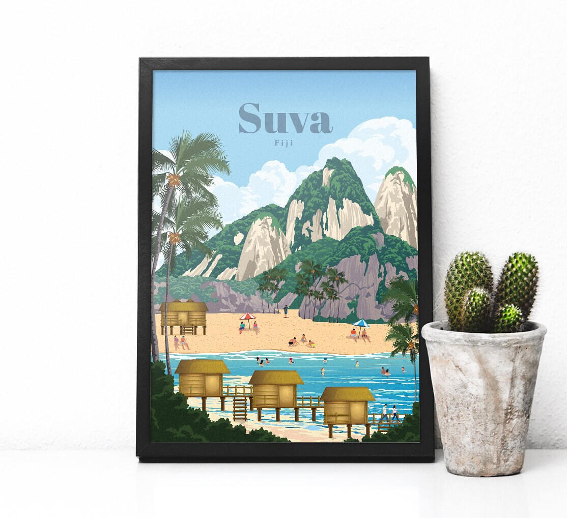 Suva Print, Suva Wall Art, Fiji Poster, Fiji Wall Art Print, Fiji ...