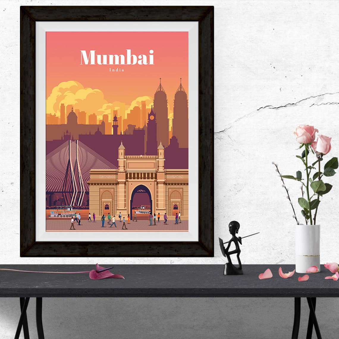 India Travel Poster Mumbai City Print Bombay Poster Prints - Etsy