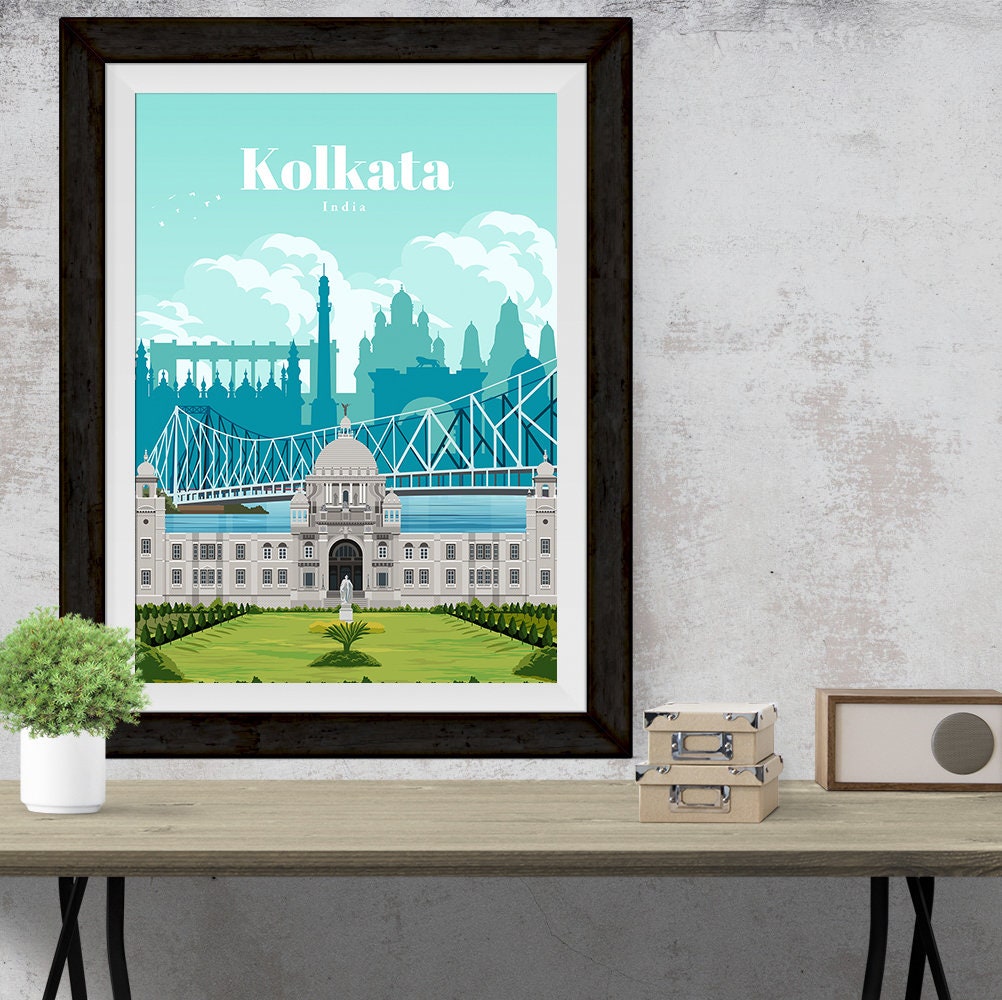 India Travel Poster - Kolkata City Print - Etsy UK