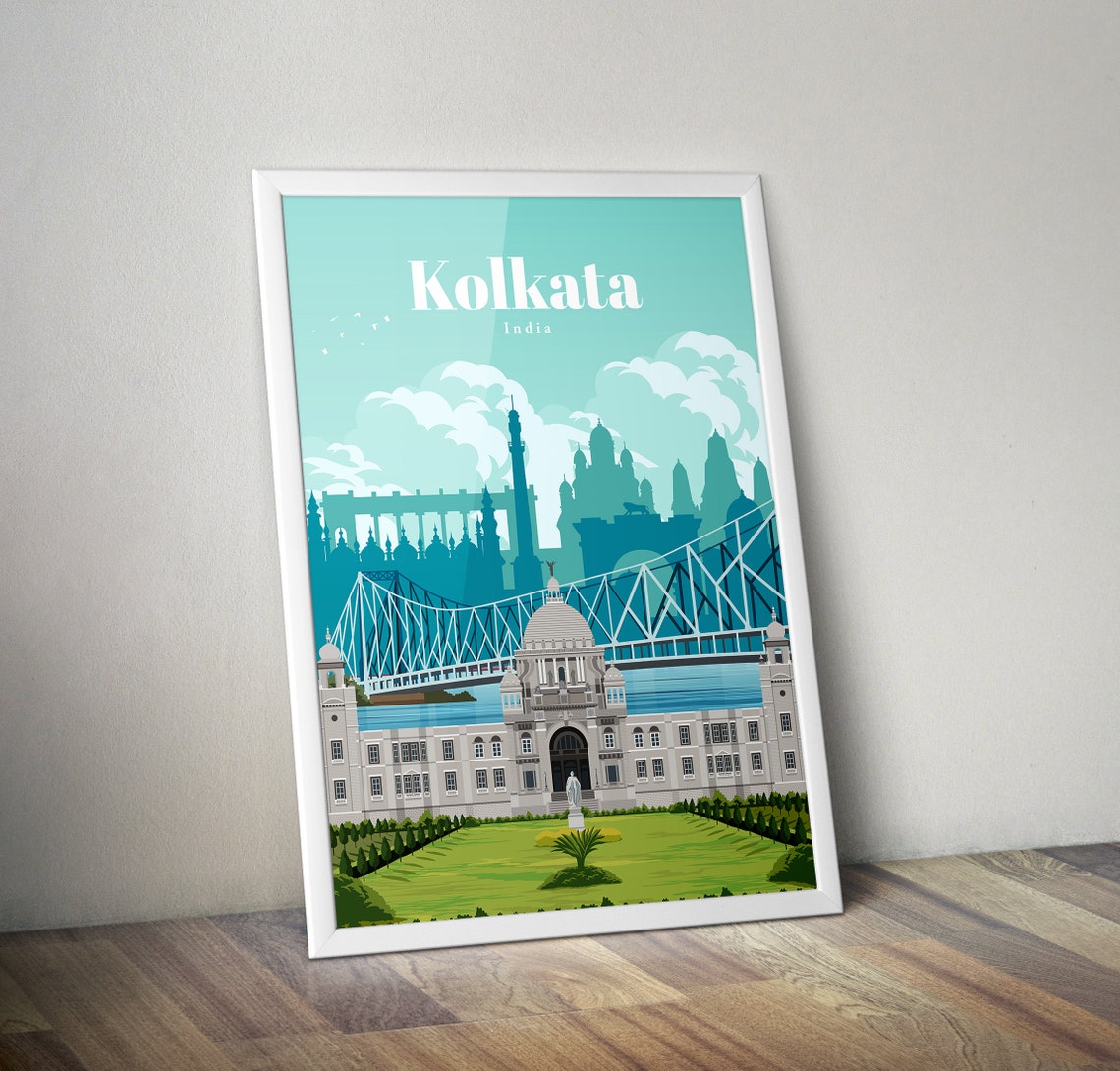 India Travel Poster - Kolkata City Print - Etsy UK