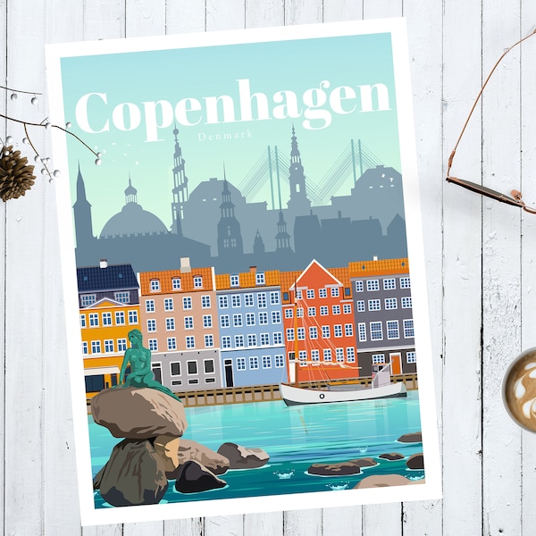 Denmark Vintage Poster - Etsy