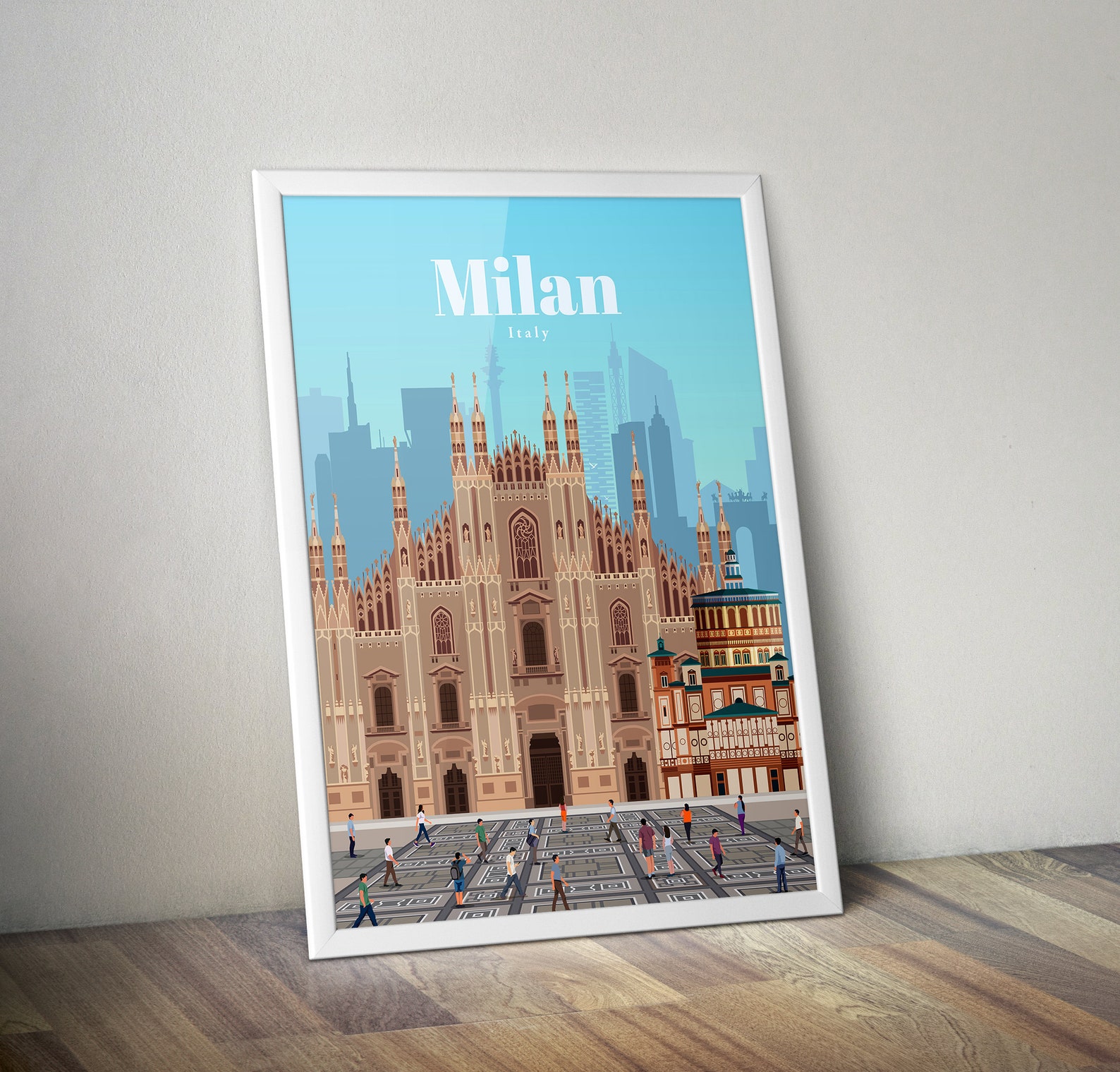 Italy Travel Poster - Milan Print - Etsy