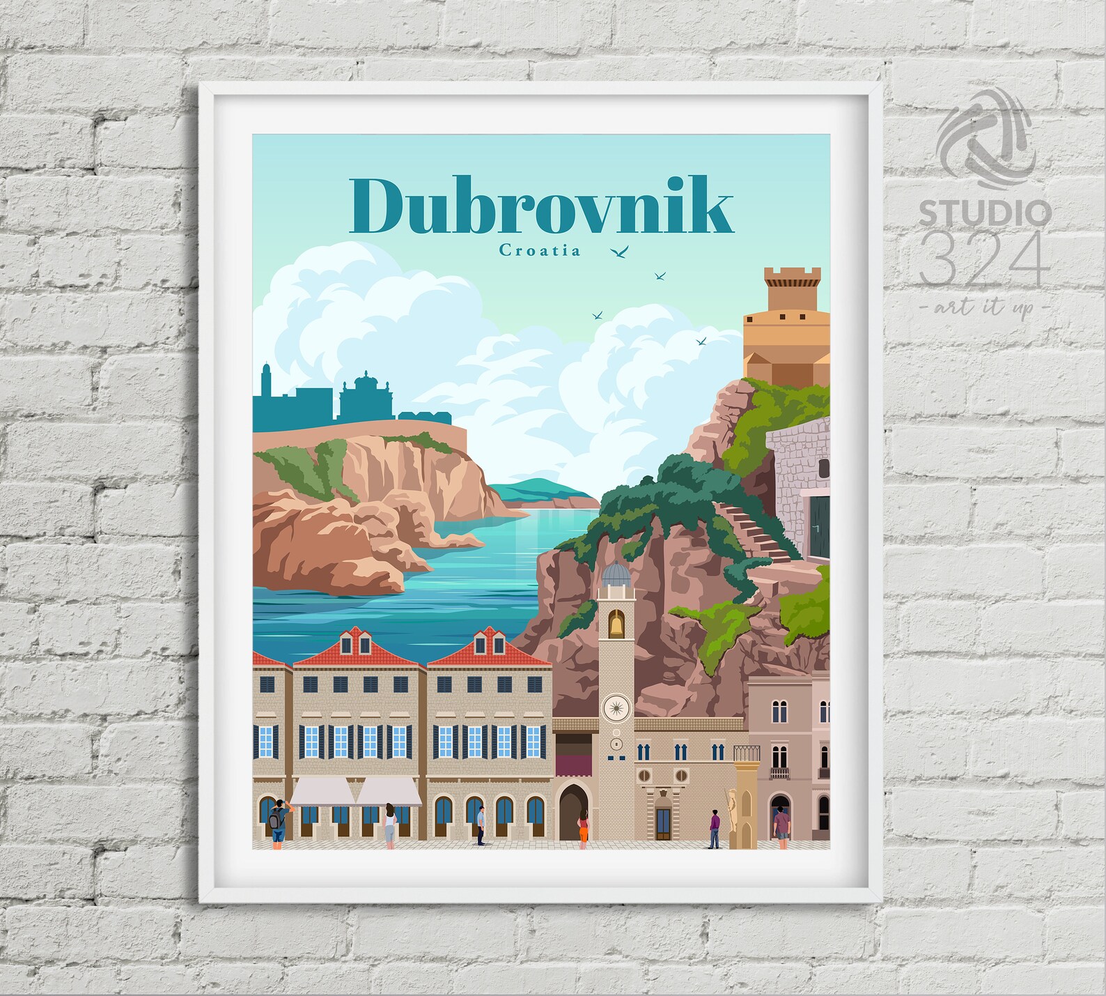 Dubrovnik Print Croatia Travel Poster - Etsy