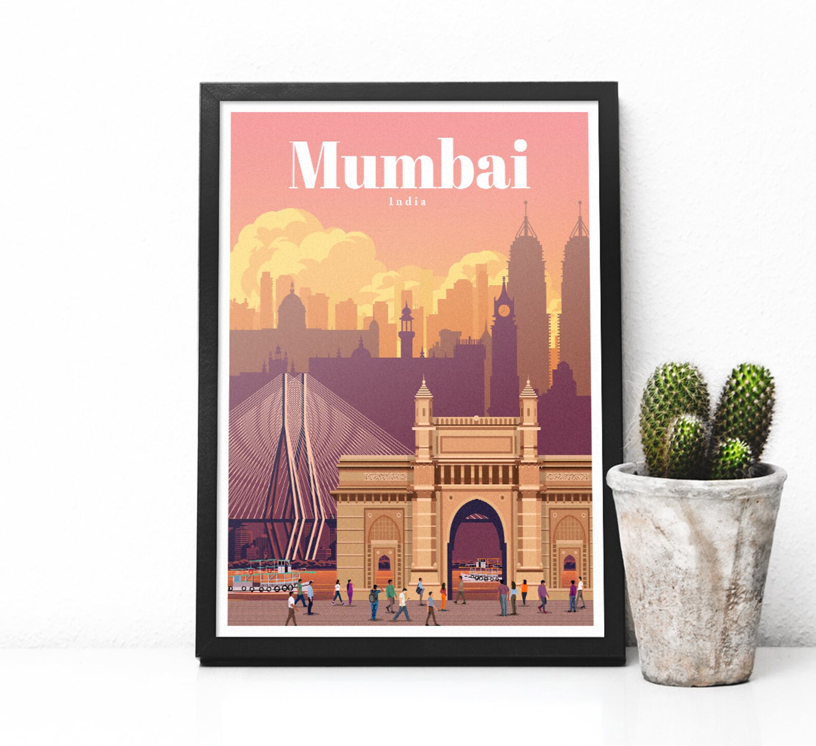India Travel Poster Mumbai City Print Bombay Poster Prints - Etsy