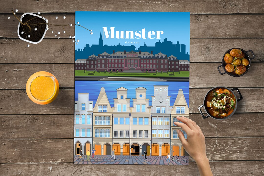 Münster Poster, Kunstdrucke Munster, Münster Stadt Skyline Poster ...