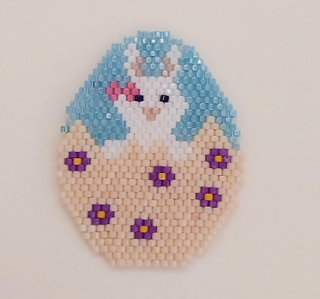 Easter Egg Brick Stitch Pattern Depicting the Easter Bunny - Etsy