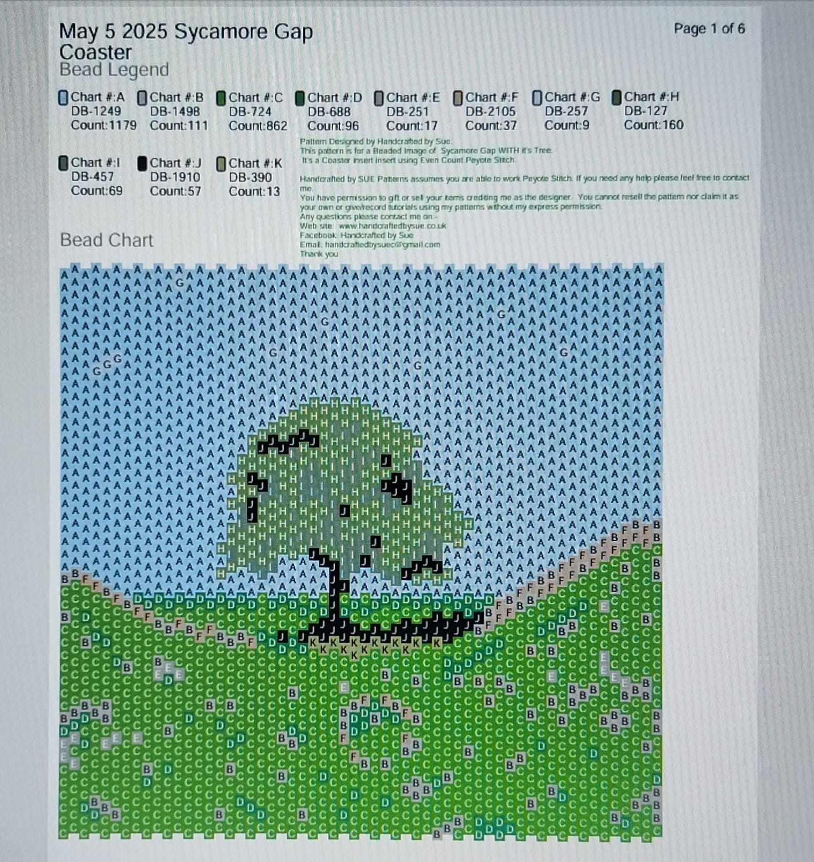 Sycamore Gap Tree Peyote Stitch Coaster Pattern (PDF Download) - Etsy