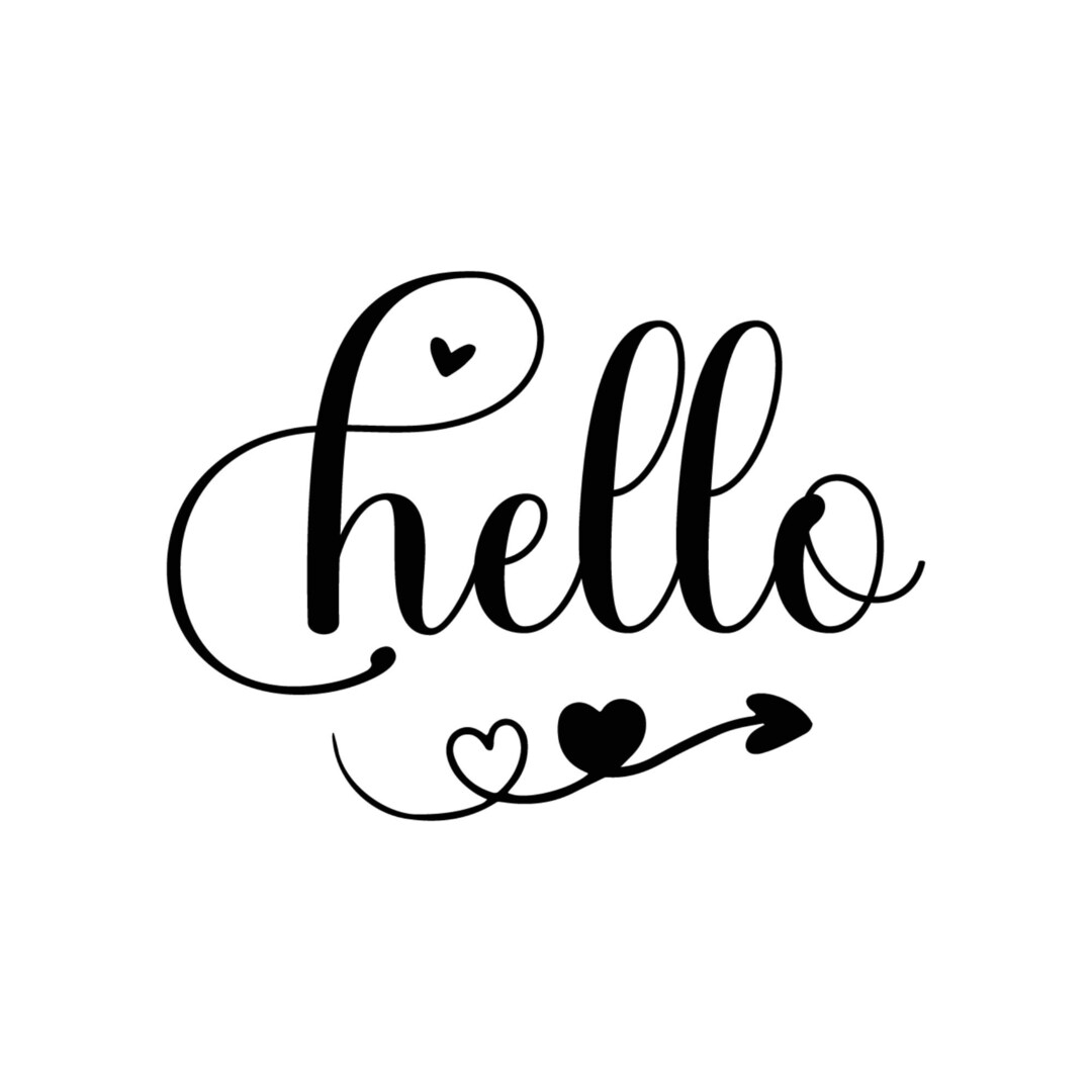 Hello With Hearts • Decal Only - Etsy