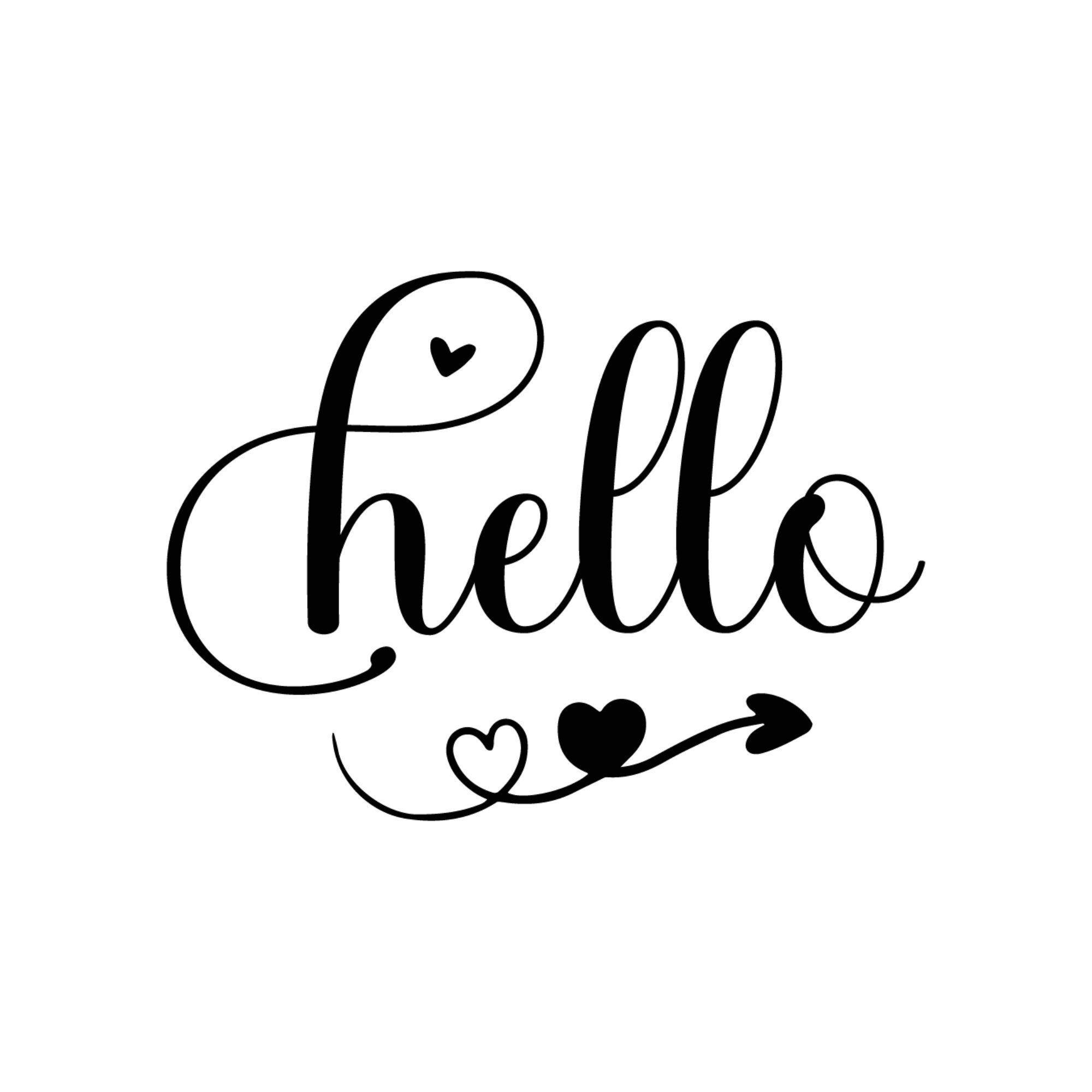 Hello With Hearts • Decal Only - Etsy