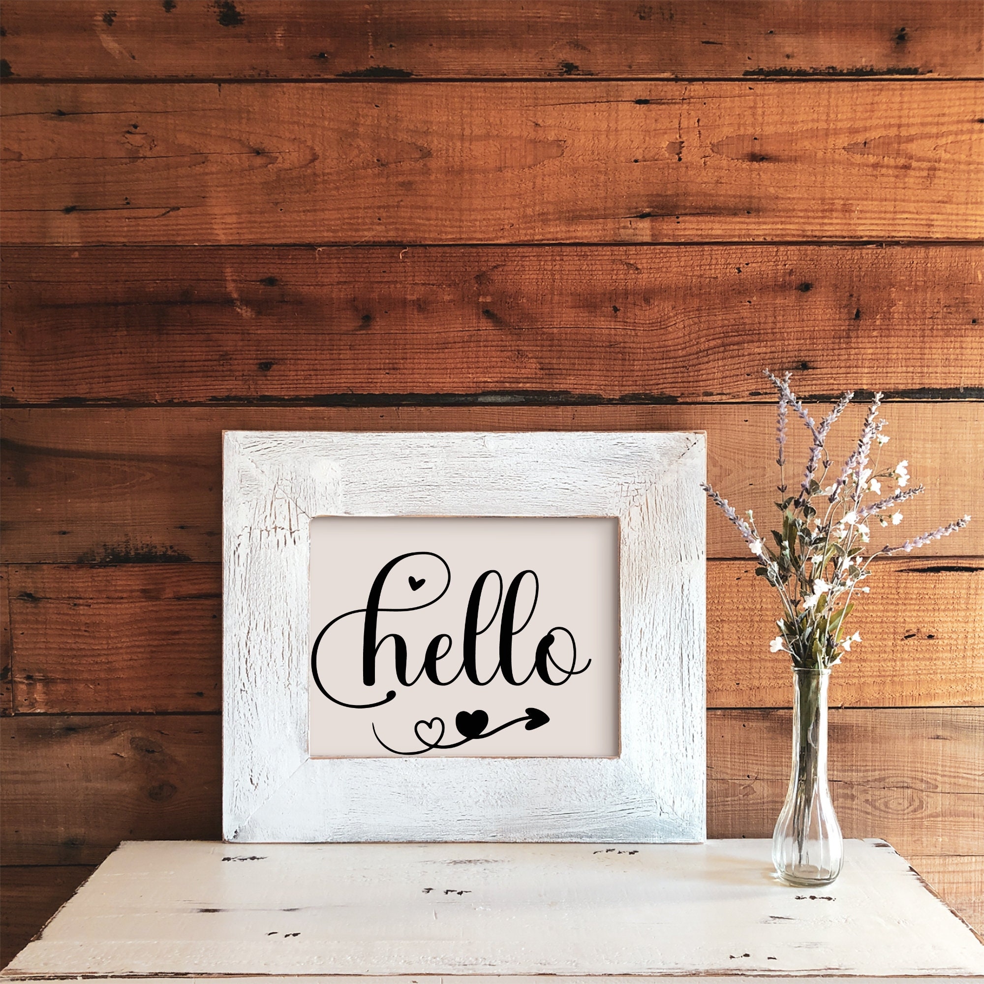 Hello With Hearts • Decal Only - Etsy