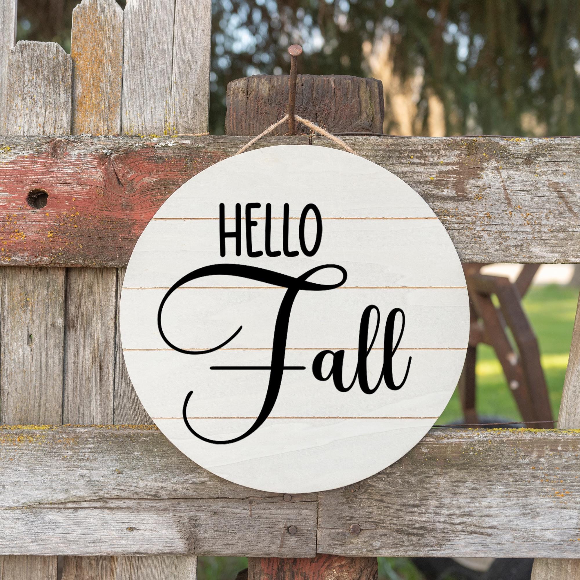 Hello Fall Decal • Decal Only • Porch Sign DIY • Housewarming Gift - Etsy