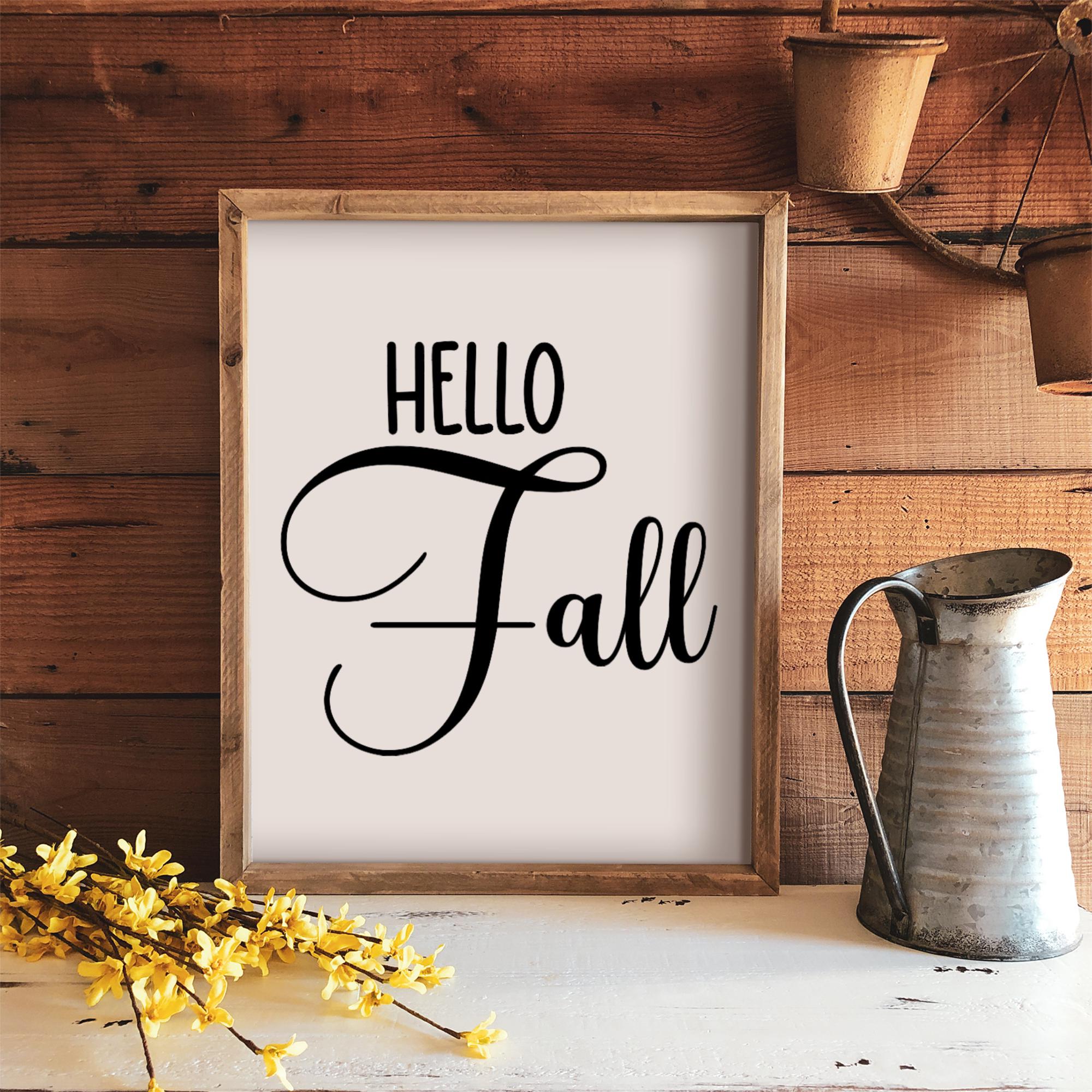 Hello Fall Decal • Decal Only • Porch Sign DIY • Housewarming Gift - Etsy