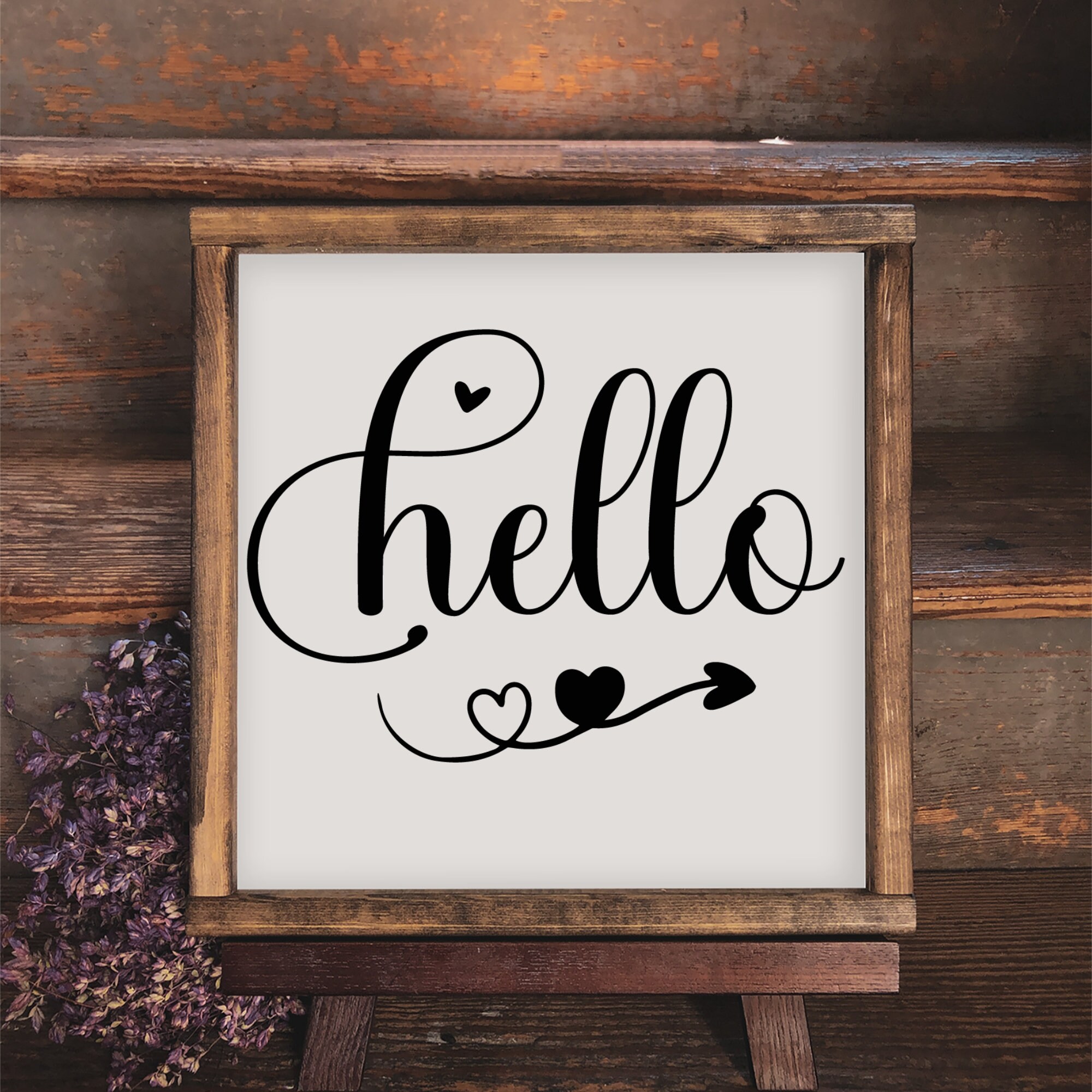 Hello With Hearts • Decal Only - Etsy